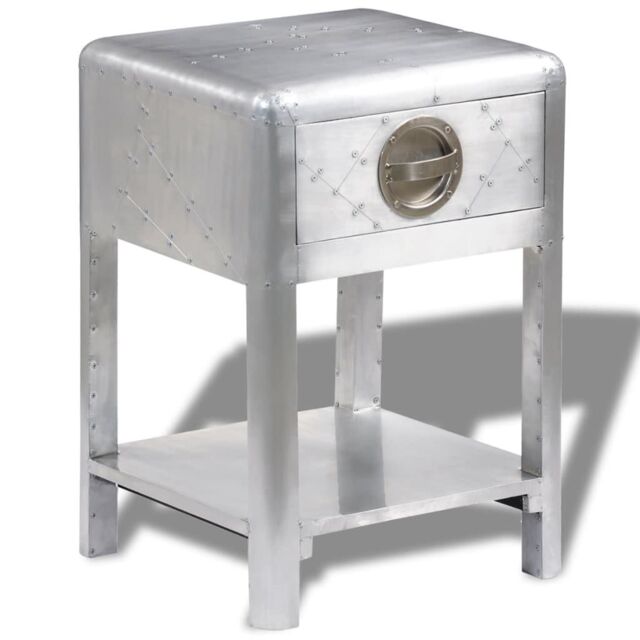 Berkfield Home Aviator End Table with 1 Drawer Vintage Aircraft Airman ...