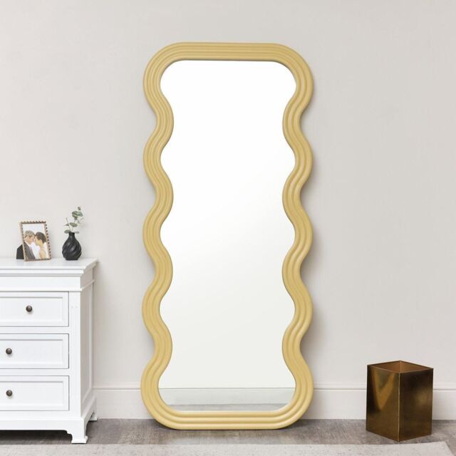 Full Length Wavy Mustard Mirror by Debenhams | ufurnish.com