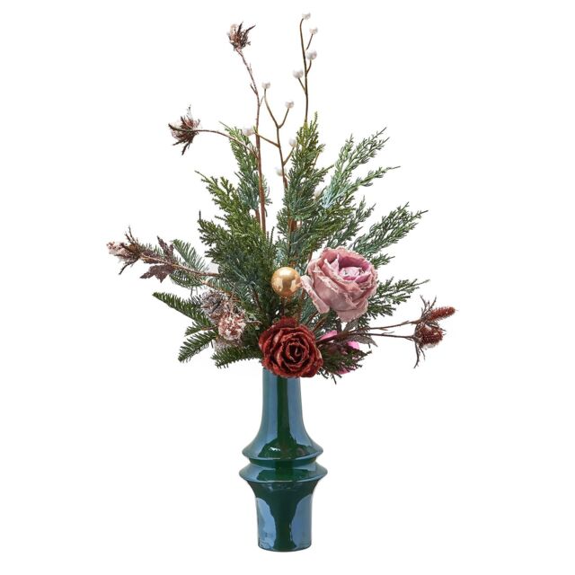 "Potted Pine Needle Arrangement with Rose - 28""" by Debenhams ...
