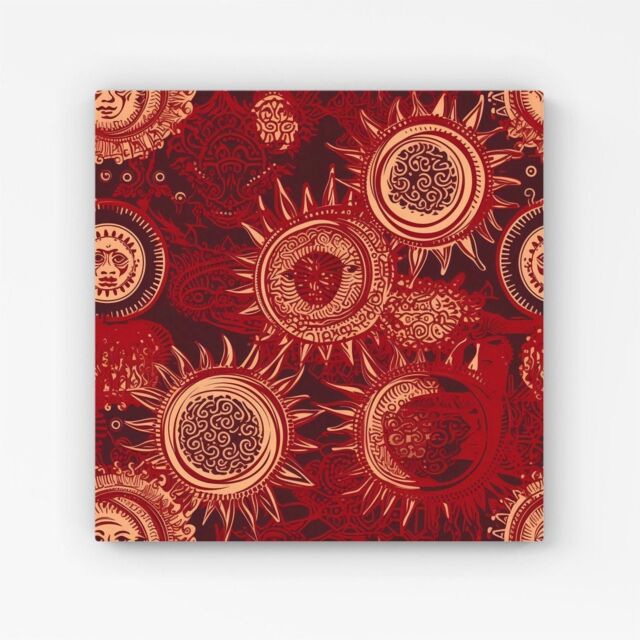 Abstract Red Moon and Sun Canvas by Debenhams | ufurnish.com
