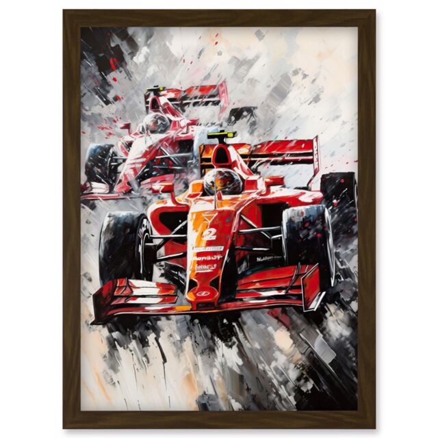 Artery8 Grand Prix Track Circuit Cars Racing Paint Splat Artwork Framed ...