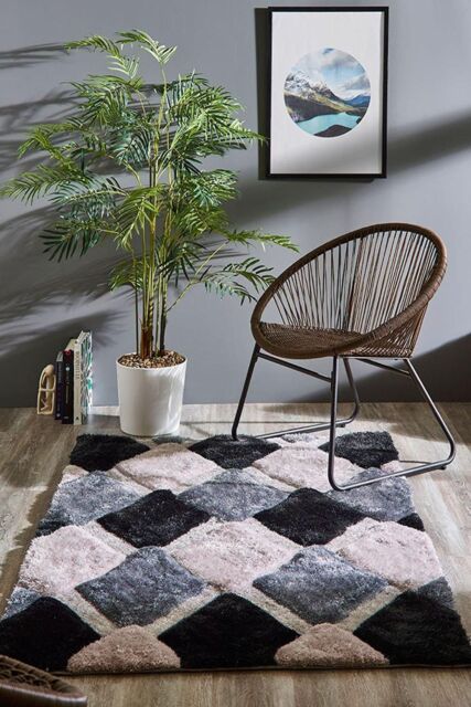 '3D GEO Shaggy' Rug by Debenhams | ufurnish.com