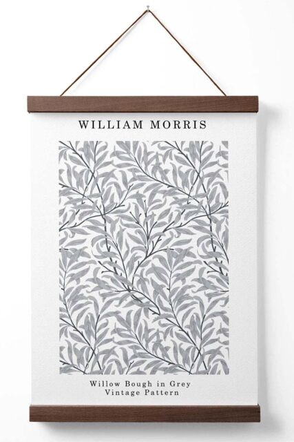 William Morris Willow in Grey Poster with Walnut Hanger by Debenhams ...