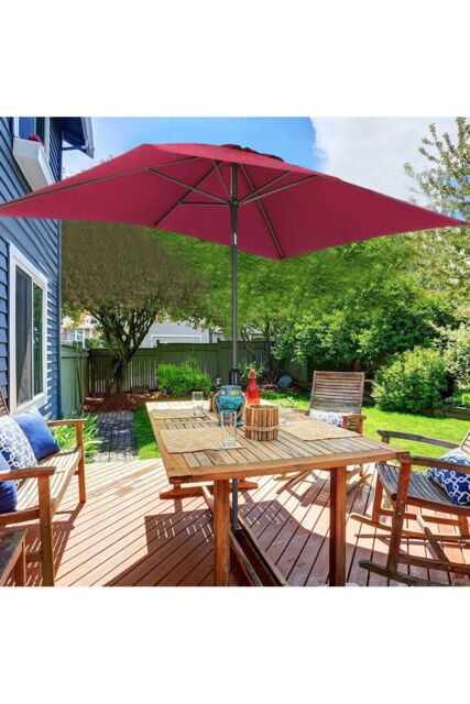 Waterproof Rectangular Parasol for Outdoor with Cross Base by Debenhams ...