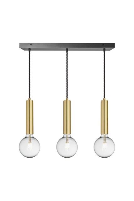 Sleek Cylinder 3 Wire Cluster Lights, Brass by Debenhams | ufurnish.com