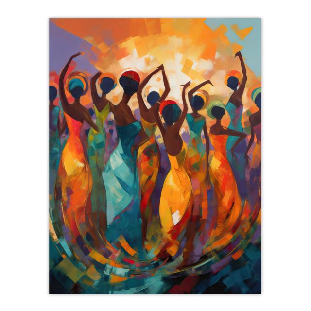 "Artery8 Wall Art Print Abstract Africa Dance African Dancing Painting ...