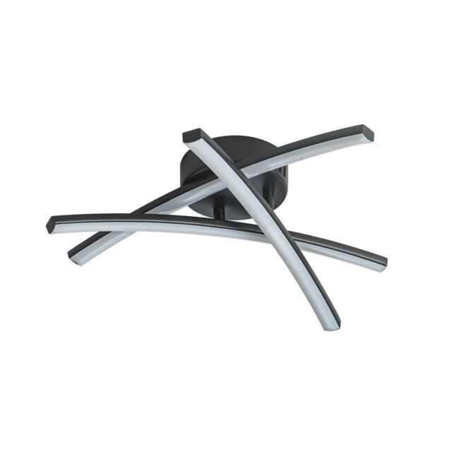 First Choice Lighting Yardley - Black LED Flush Ceiling Light by ...