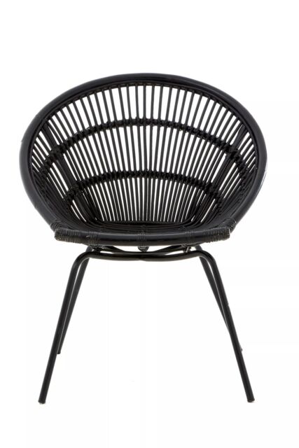 Interiors by Premier Black Washed Natural Rattan Chair, Rustless Rattan ...