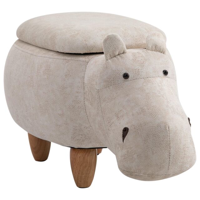 Hippo Storage Stool Cute Kids Decoration Footrest Wood Frame Legs by ...