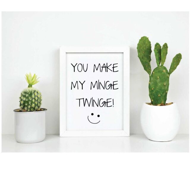You Make My Minge Twinge Inspirational Quote in Frame by Debenhams ...