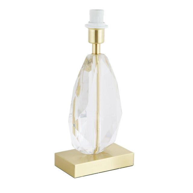 Modern Clear K9 Faceted Crystal Glass Table Lamp Base with Brushed Gold ...