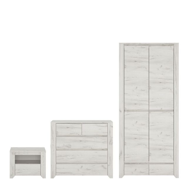 Angel 3 Piece Bundle, Bedside, Chest and 2 Door 2 Drawer Wardrobe by ...