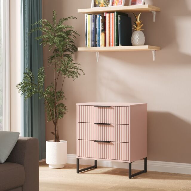 Ready Assembled 2 U Menai 3 Drawer Chest (Ready Assembled) in Dusty ...