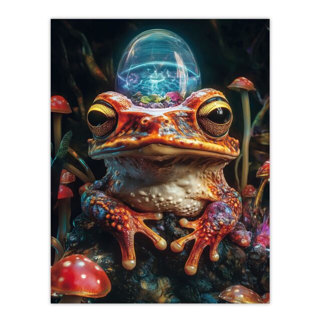 Surreal Toad Mushrooms Trippy Psychedelic Art Wall Art Print by ...