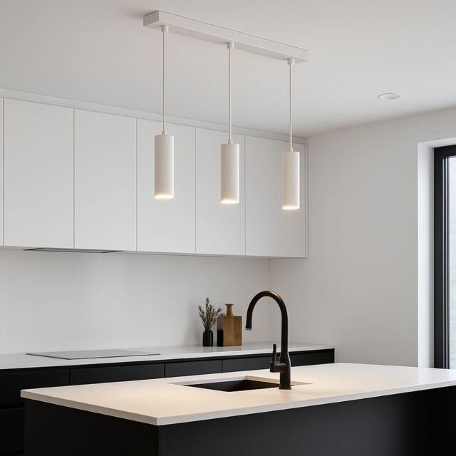 CGC Lighting 'Christine' White Triple Suspended Slim Cylinder Ceiling ...