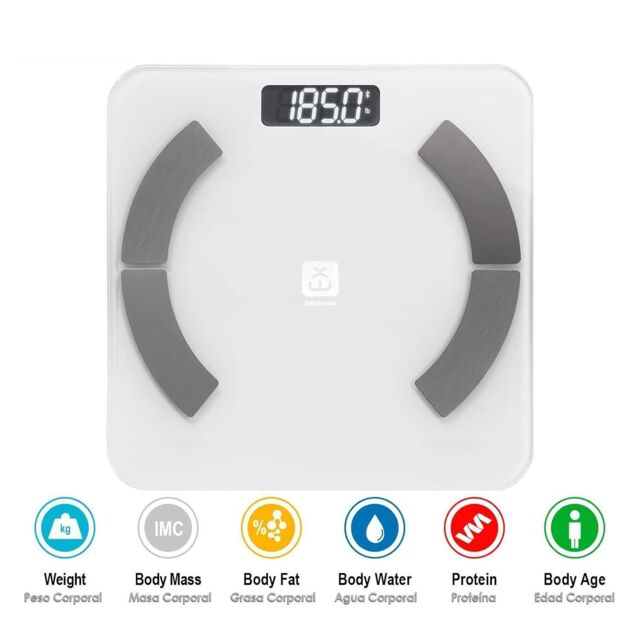 Bluetooth Digital Smart Bathroom Weighing Scale Body Fat BMI Analyzer ...