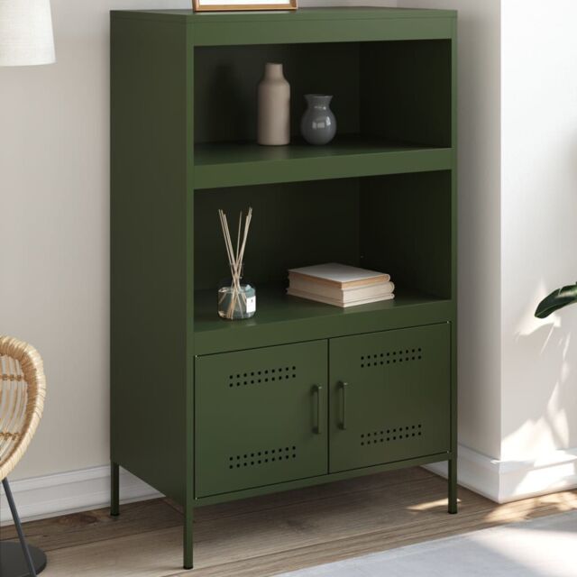 Highboard Olive Green 68x39x113 cm Steel by Debenhams | ufurnish.com