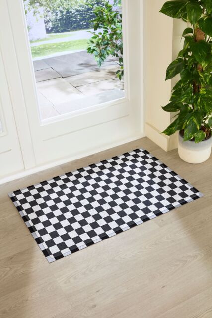 Black Checkerboard Indoor Outdoor Doormat (90 x 60cm) by Debenhams ...