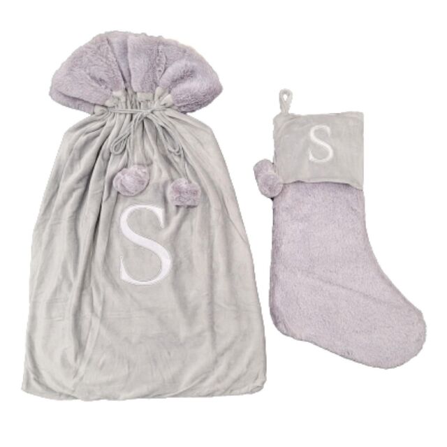 Celebright Matching Christmas Sack & Stocking Set with Embroidered ...