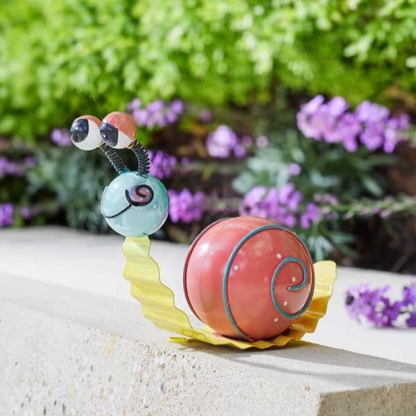 Marco Paul 16cm Multicoloured Steel Hand Painted Snail Garden Ornament ...