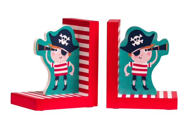 Stylish Set Of 2 Pirate Bookends, Fun Design Pirate Bookends For ...