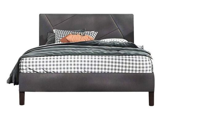 Diagonal Line Bedframe with Plush Velvet Headboard by Debenhams ...