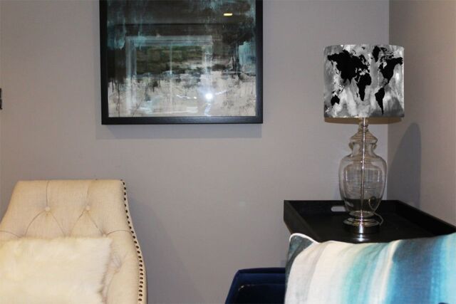 mf black and white world map ceiling lamp shade by Debenhams | ufurnish.com