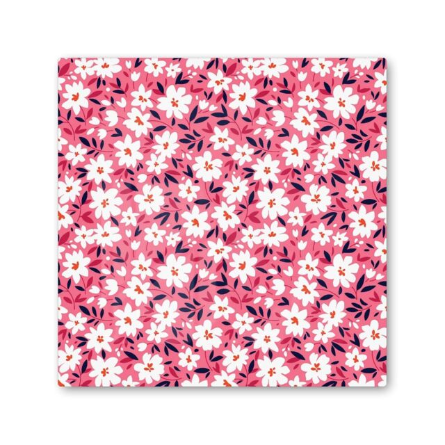 Small Cute White Flower Pattern HD Metal Print by Debenhams | ufurnish.com