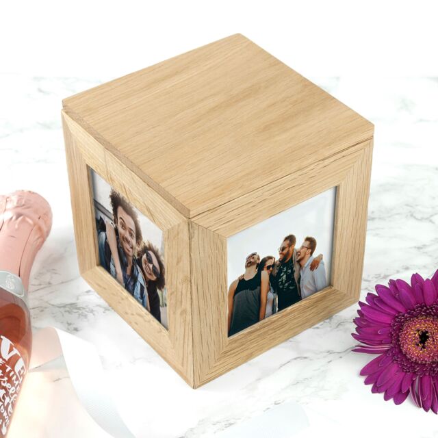 Treat Republic Oak Photo Cube Keepsake Box in Brown by Debenhams ...
