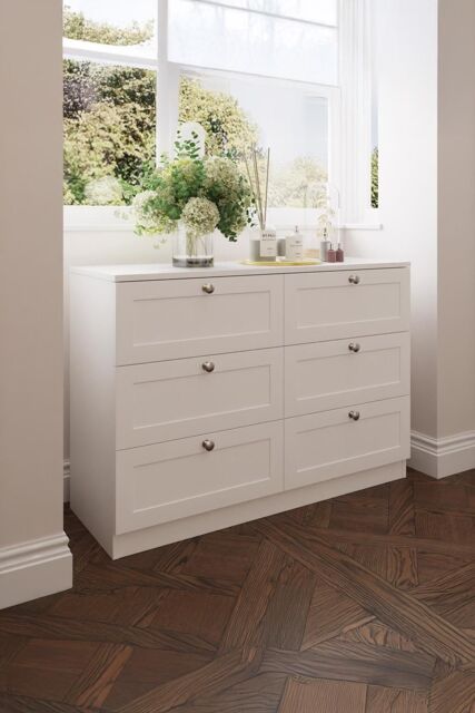 FWStyle Artus Panelled 6 Drawer Chest (H) 77 (W) 110 (D) 40cm Extra ...