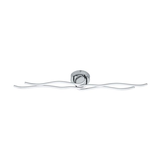 Loops Wall Flush Ceiling Light Colour Chrome Shade White Plastic Bulb ...
