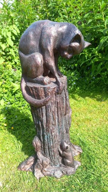 Inspirational Gifting Cat & Mouse Garden Sculpture Resin Ornament in ...
