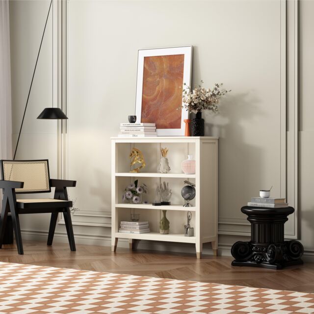 Cabinet Bits Palazzi 3 Tier Bookcase H97 W89 D25cm in Off-White by ...