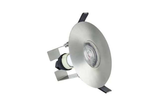 LED Fire Rated Downlight Round Insulation Guard GU10 Holder Satin ...