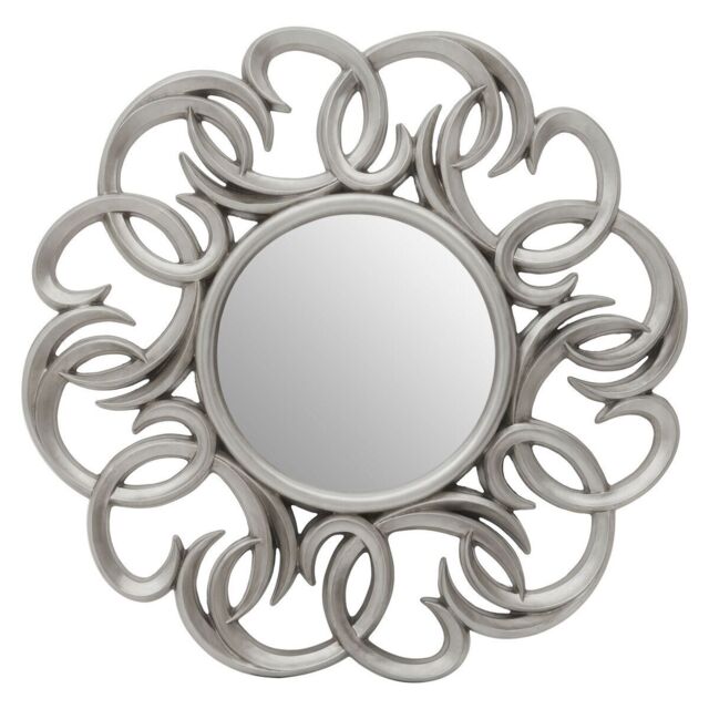 Entwined Silver Swirl Wall Mirror With Abstract Frame,Statement ...