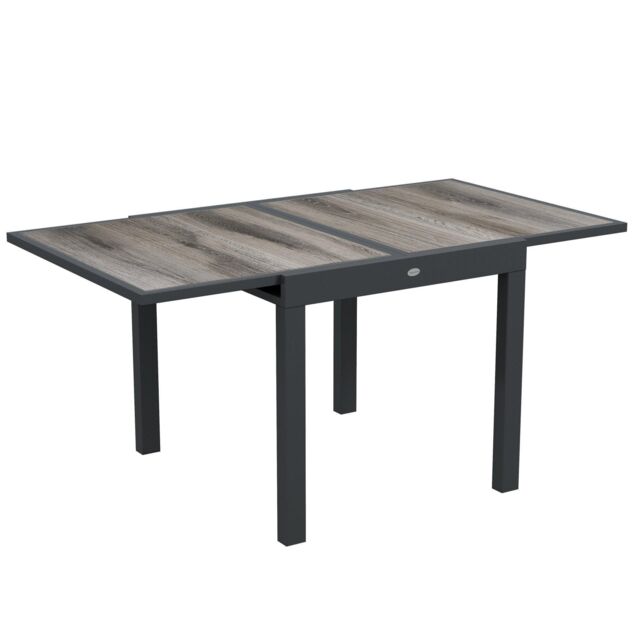 Outsunny Extendable Outdoor Dining Table Aluminium Rectangle Patio ...