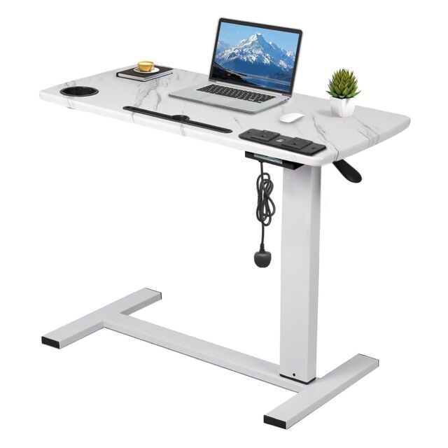 Standing Desk Height Adjustable Stand Over Bed Laptop Table Shelf ...