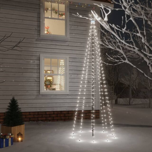 Berkfield Home Christmas Tree with Spike Cold White 310 LEDs 300 cm by ...