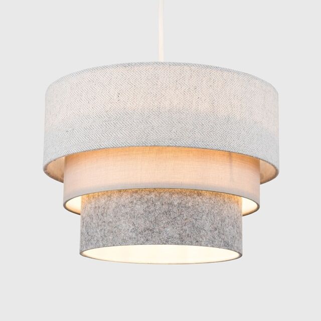 Aztec Three Tier Herringbone & Felt Ceiling Lamp Shade with Bulb by ...