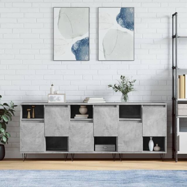 Sideboards 3 pcs Concrete Grey Engineered Wood by Debenhams | ufurnish.com