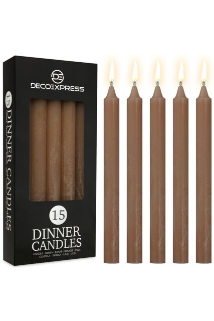 Set Of 15 Taper Rustic Taper Candles by Debenhams | ufurnish.com