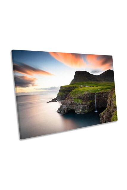 Faroe Islands Denmark Sunset Canvas Wall Art Picture Print by Debenhams ...