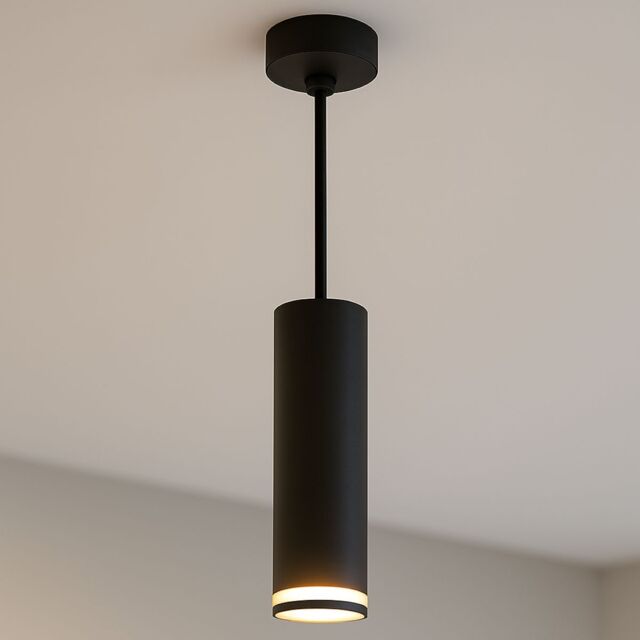 CGC Lighting Solis Black Suspended Cylinder Ceiling Light by Debenhams ...