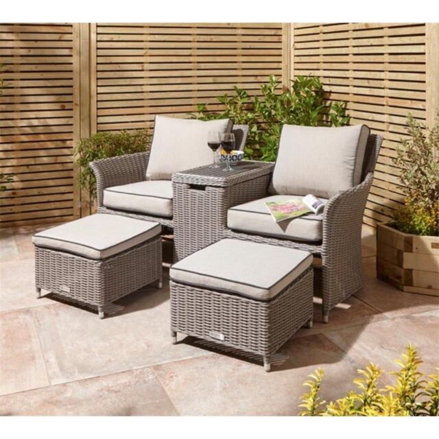 2 Seater Natural Stone Rattan Weave Companion Garden Set by Debenhams ...