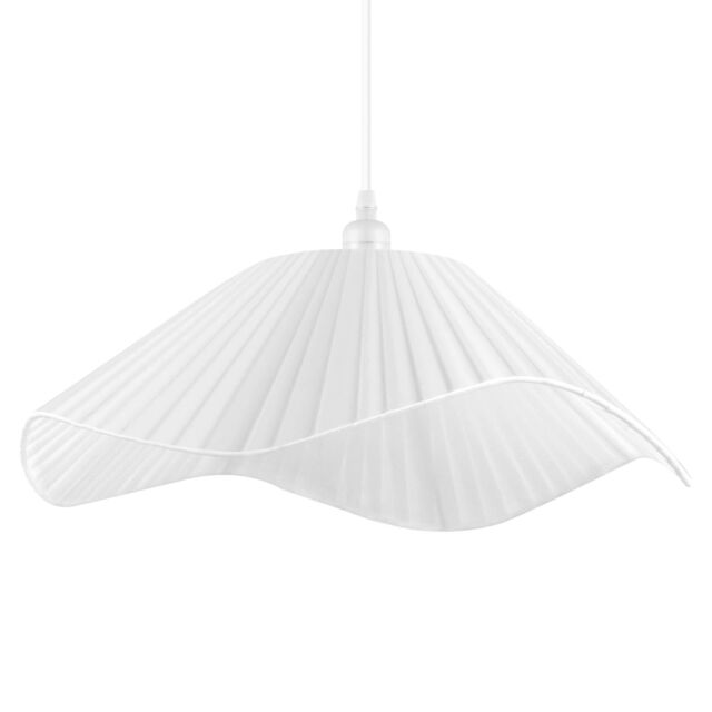 LED Hanging Ceiling Light with E27 Lamp Holder, White 400mm D x 1000mm ...
