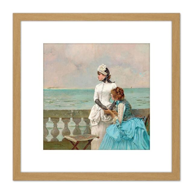 Corcos Dismois Tout Women Beach Sea Painting 8X8 Inch Square Wooden ...