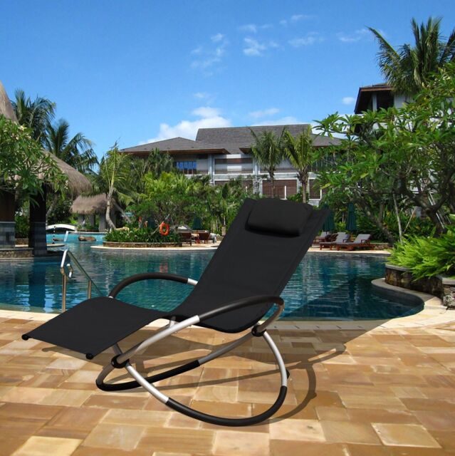 Zero Gravity Rocking Sun Lounger Chair with Pillow by Debenhams ...