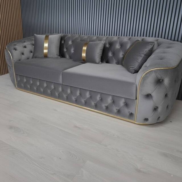 Stratus Interiors Ambassador Sofa Chesterfield Toronto Gold Trim Velvet ...