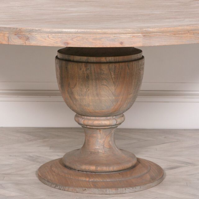 Rustic Wooden Round Dining Table 162cm by Debenhams | ufurnish.com