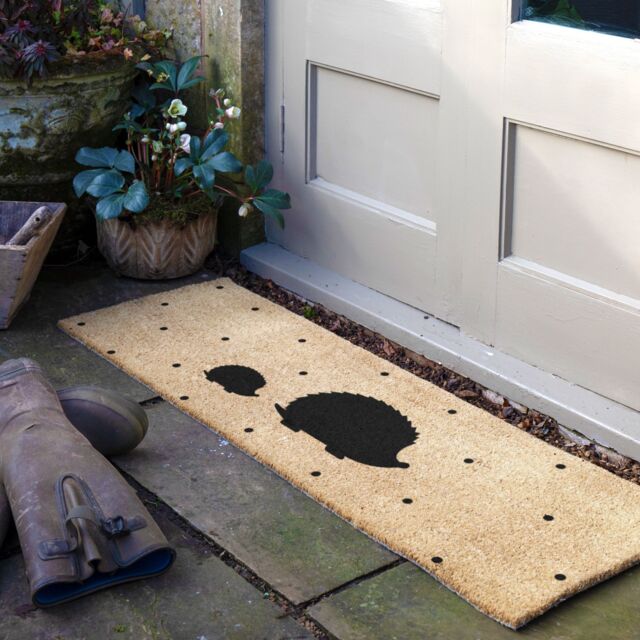 Artsy Mats Hedgehog Spots Double Door Mat in Beige - Size: 40 cm x 120 ...